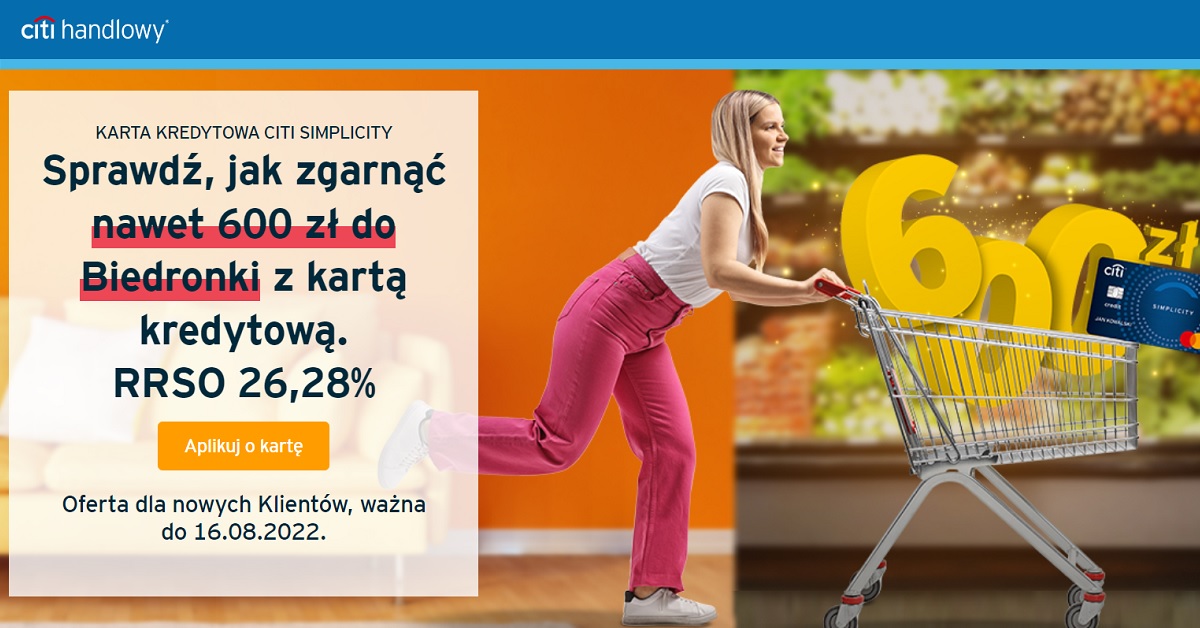 600 zł do Biedronki w promocji karty kredytowej Citi Simplicity ...