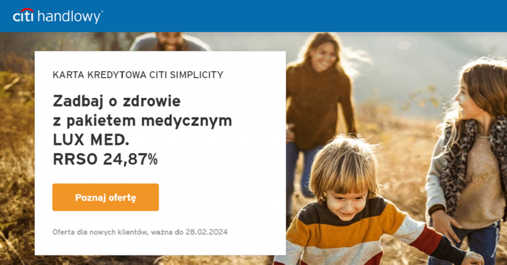 Pakiet LUX MED w promocji karty kredytowej Citi Simplicity ...